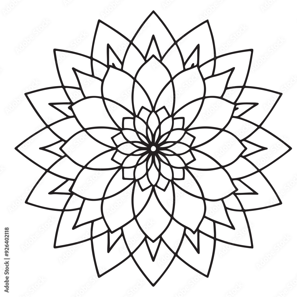 Adobabstract wild Mandela design png, adult anti-stress coloring page ...
