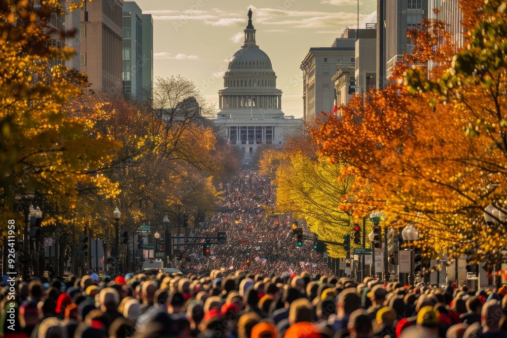 Crowded Polling Stations and Rallies During US Presidential Election ...