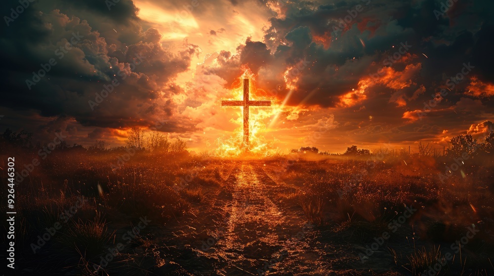 Crucifixion remembrance: holy cross day, central emblem of christianity ...