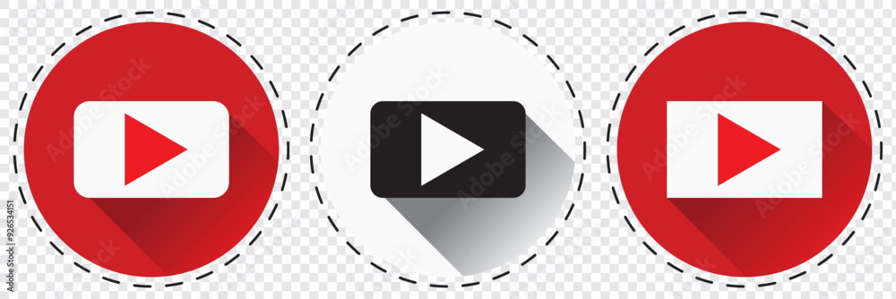 Red Youtube logo on a transparent background, vector editorial. EPS 10 ...