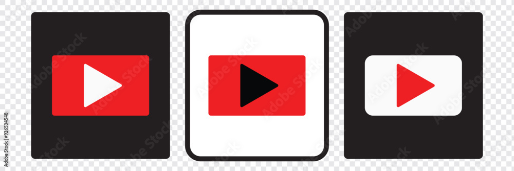 Red Youtube logo on a transparent background, vector editorial. EPS 10 ...