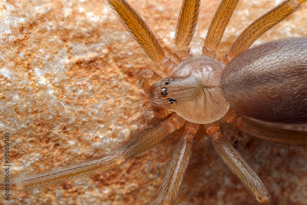 Mediterranean recluse spider, violin spider (Loxosceles rufescens ...