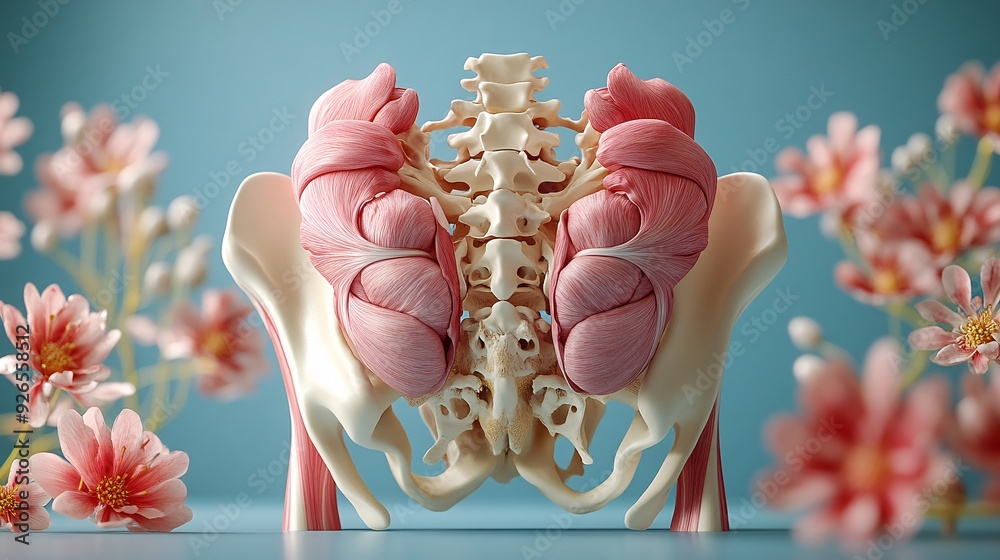 3D Human Pelvic Floor Anatomy: A comprehensive 3D rendering of the ...