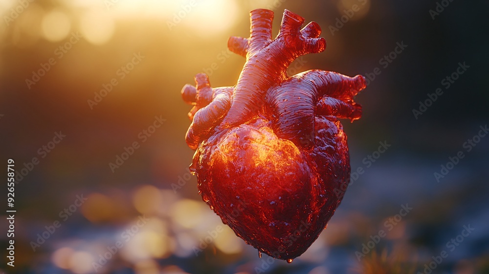 3D Human Heart in Motion: A realistic 3D model showing the heart ...
