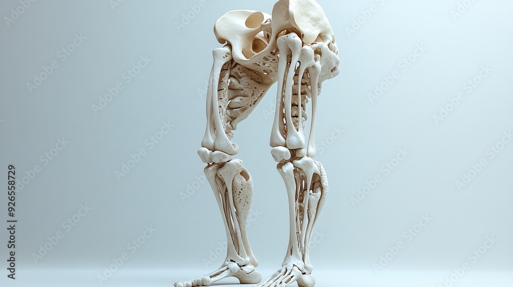 3D Human Bone Structure: A detailed 3D rendering of specific bones ...