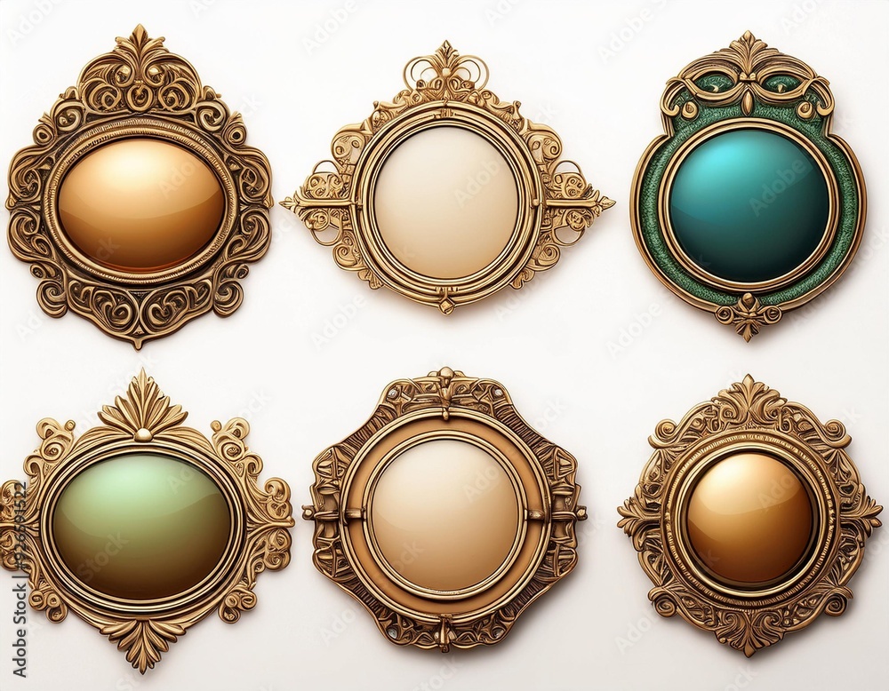 Ornamental label frames. Old ornate labels, decorative vintage frame ...