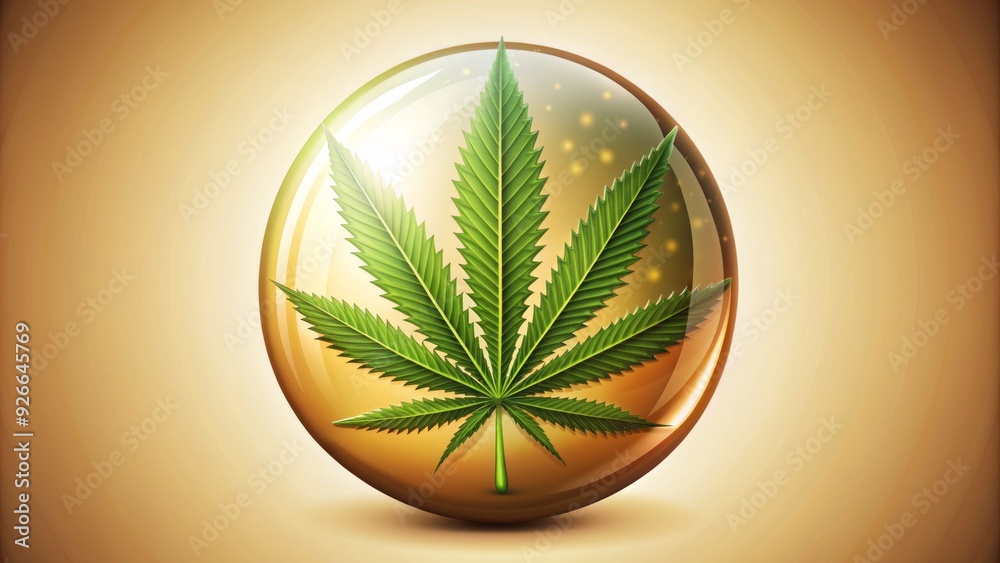 A stylized illustration of a marijuana seed serves as an icon ...