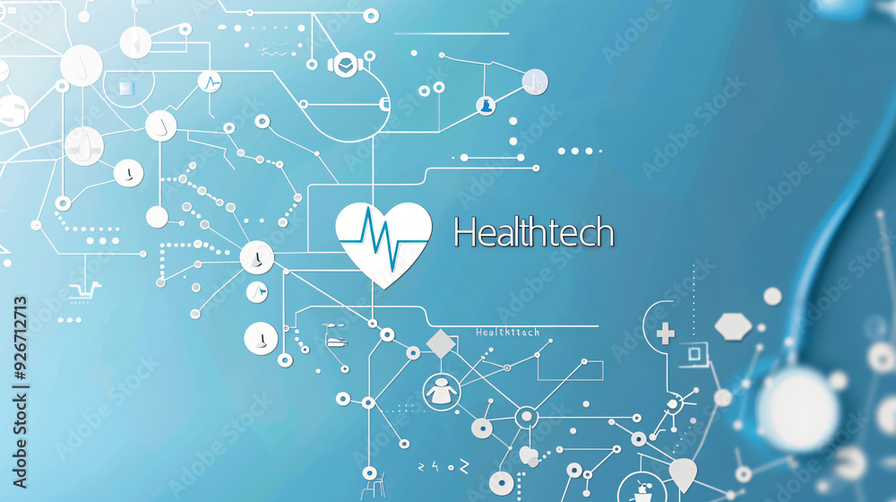 Complex network linking medical symbols and data, representing the ...