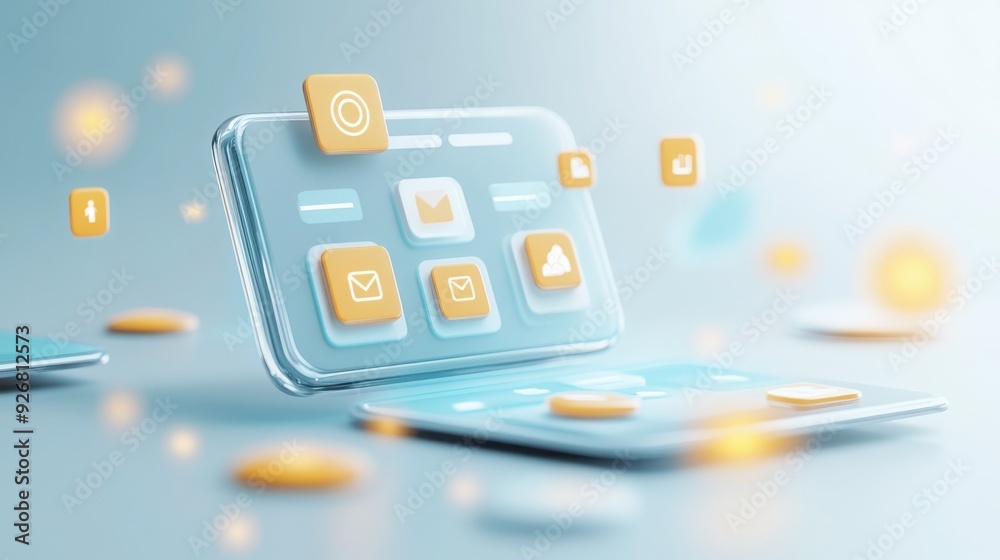 Modern smartphone displaying various app icons, showcasing technology ...