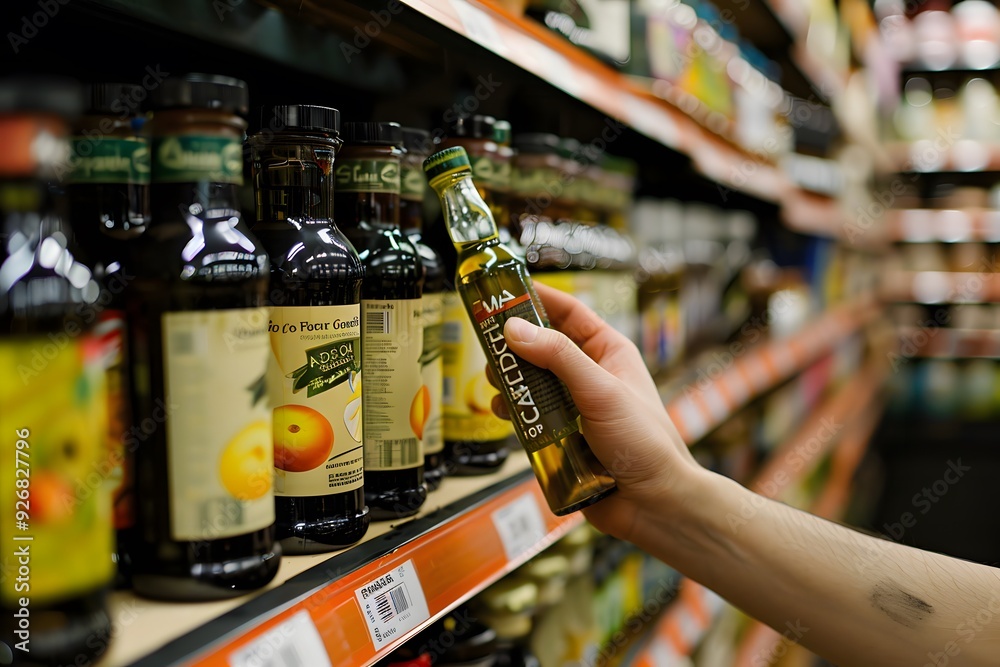 Hand reaching for a bottle of olive oil Stock Photo | Adobe Stock