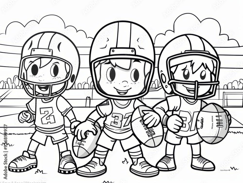 Children Playing Sports Colouring Pages for Kids, Preschoolers ...