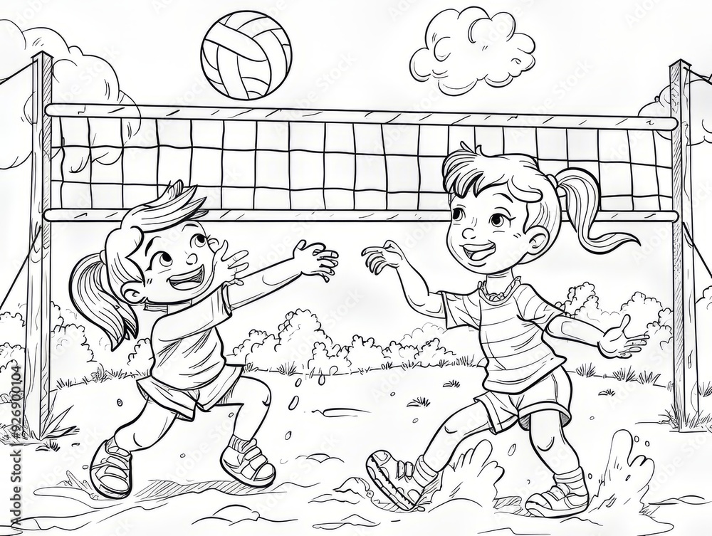 Children Playing Sports Colouring Pages for Kids, Preschoolers ...