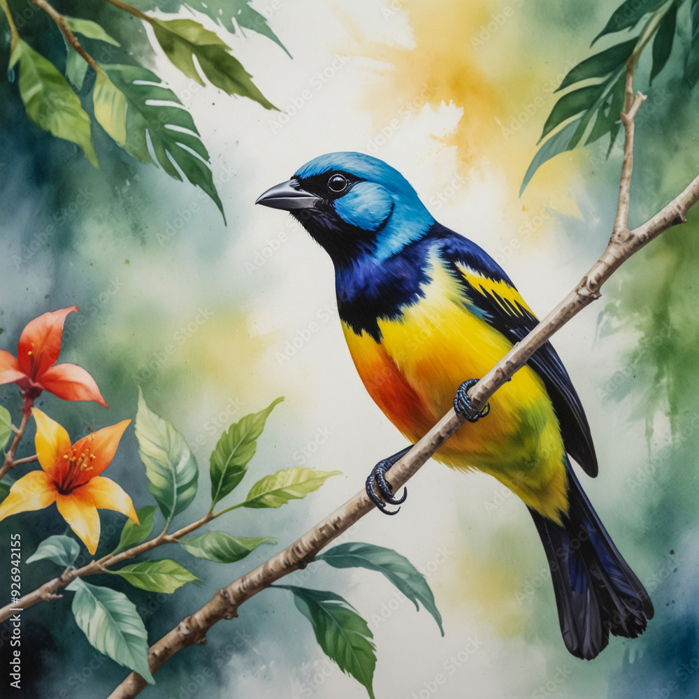 The Paradise Tanager is a brilliantly colorful bird, native to the ...