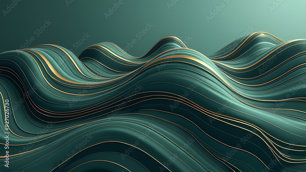 Luxury gold abstract line art background vector. Mountain topographic map background with golden ...