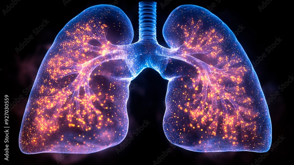 3D Lungs with Obstructive Sleep Apnea: A high-quality model showing the ...