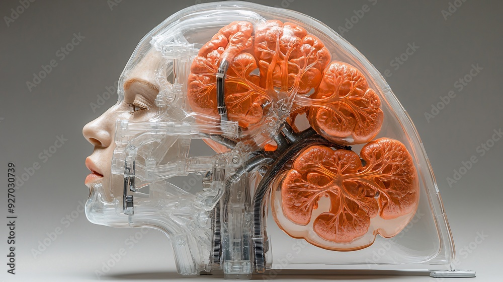 3D Human Lungs with Ventilator Support: A detailed model showing how ...