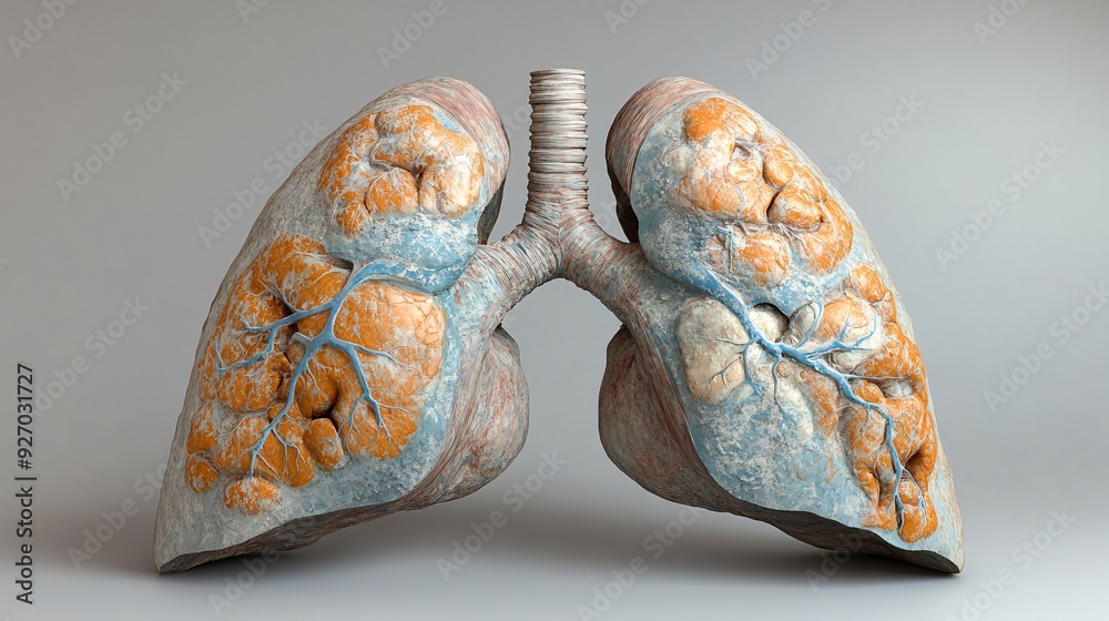3D Human Lungs with Pleura: A detailed model showing the pleura layers ...