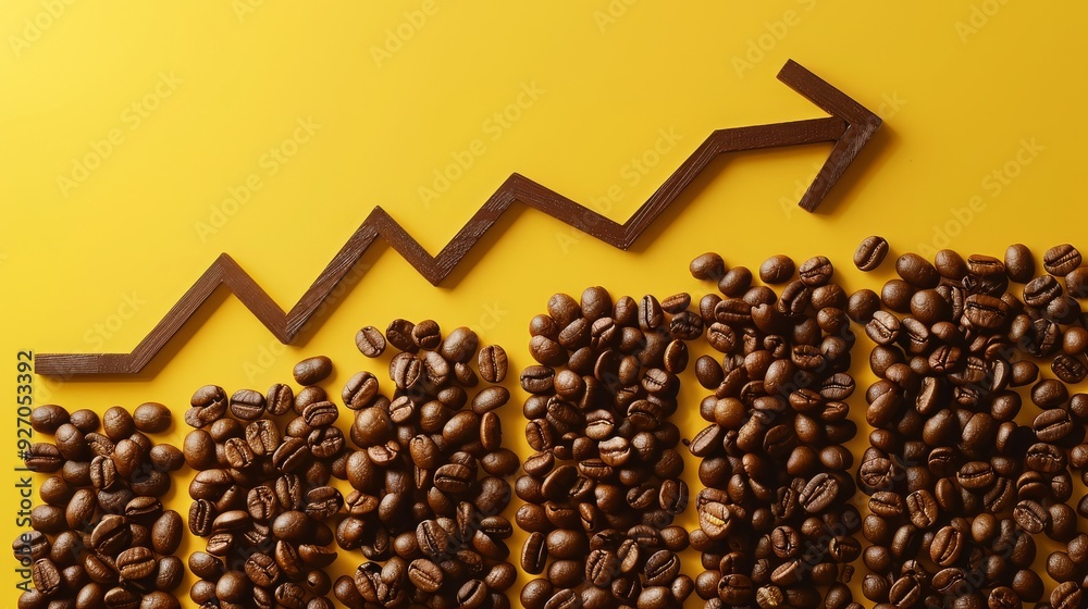 coffee bean arrow , coffee bean growth chart , upward coffee bean arrow ...
