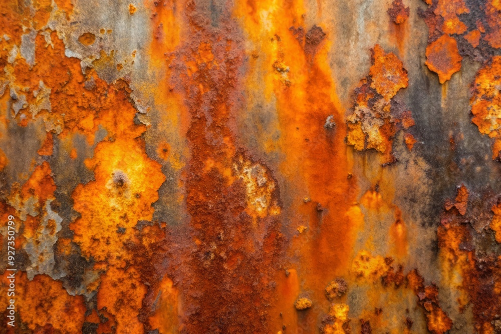 Rustic metal texture with orange-brown corrosion patterns, resulting ...