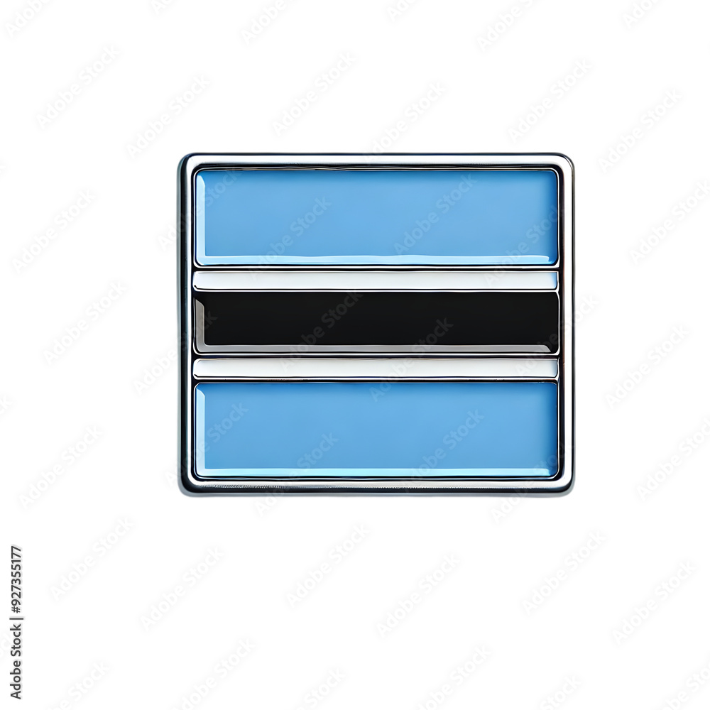 This enamel pin features the flag of Botswana, showcasing a light blue ...