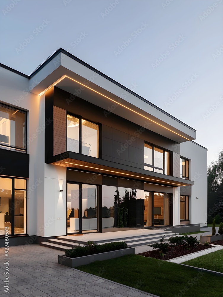 Modern home with minimalist design and luxury elements. Key ...