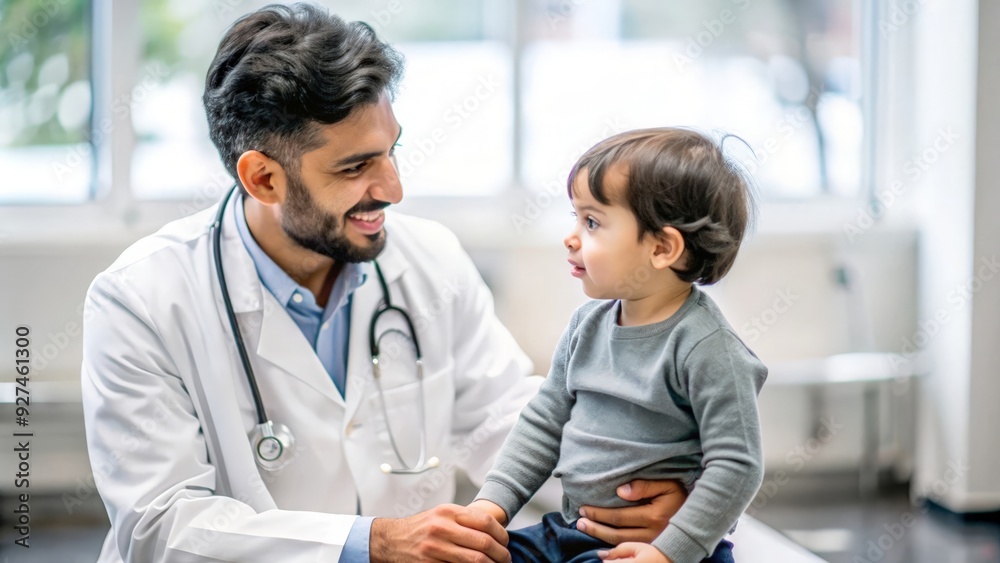 Indian Pediatrician with Child - Indian pediatrician in a white coat ...