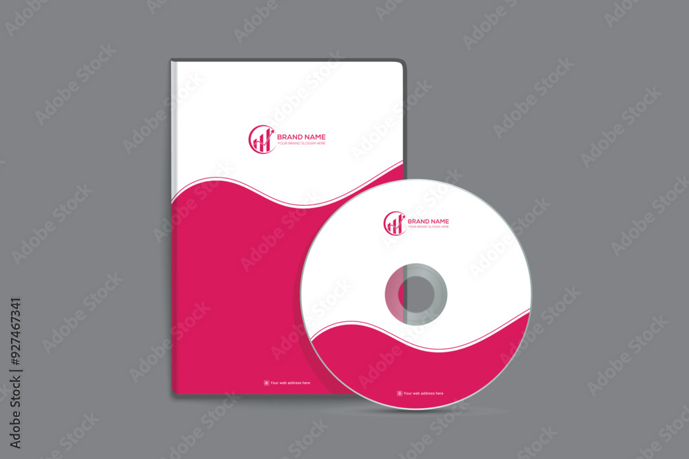 red color DVD Cover template design Stock Vector | Adobe Stock