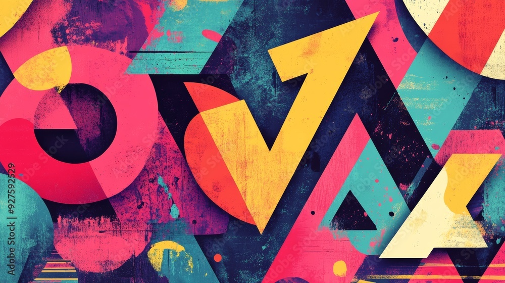 Dynamic typography display diverse fonts and bold word art on colorful ...