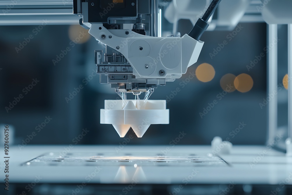 Precision in Progress: A 3D printer meticulously brings a design to ...