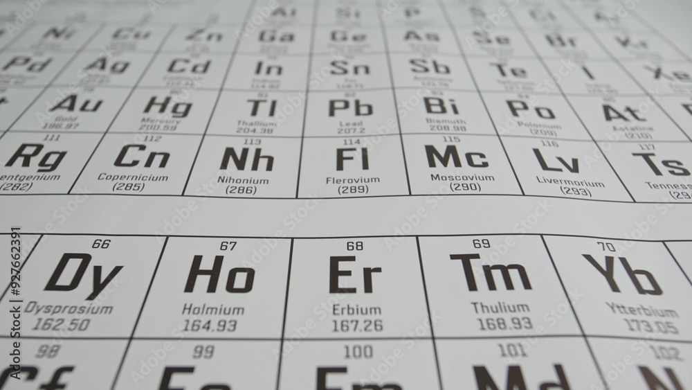 Mendeleev's Periodic Table of Chemical Elements Stock Photo | Adobe Stock