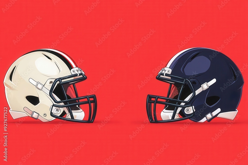 Victory lap with helmets held high in American football flat design ...