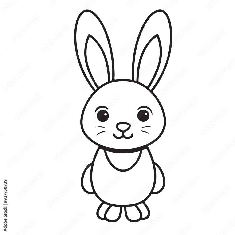 Adobe IlluCute kawaii bunny and baby cartoon character coloring page ...