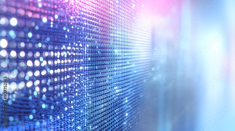 Modern high-tech backdrop with a silver and blue gradient digital mesh ...