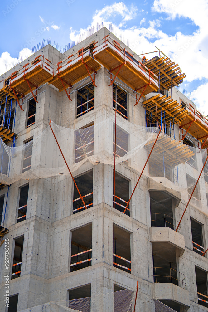 construction site captures the essence of progress, with a protective ...