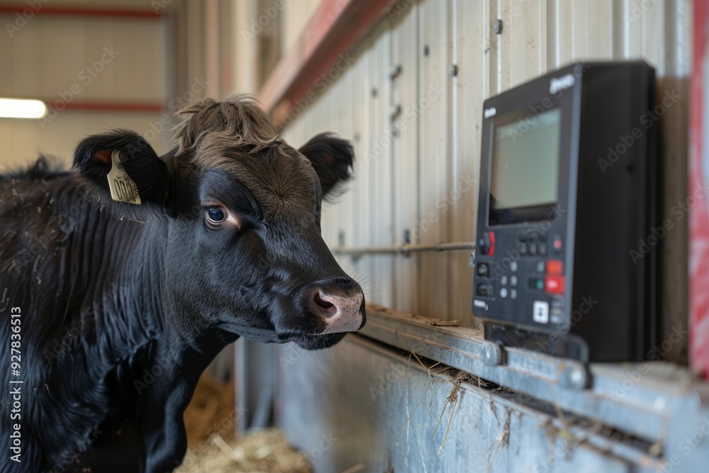 Smart scales monitor livestock weight and growth in a modern barn ...