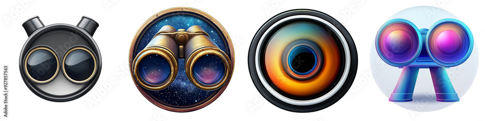 Observation clipart collection, symbol, logos, icons isolated on ...