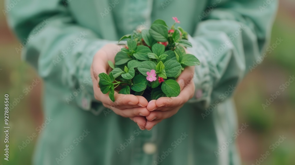 Plant mage growing magical vines and flowers from hands, plant magic ...