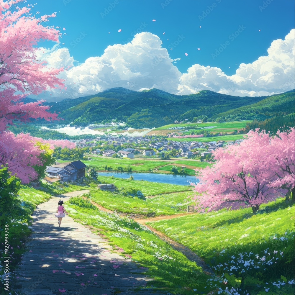 Spring's Idyllic Embrace:anime-style Countryside Chronicles from ...