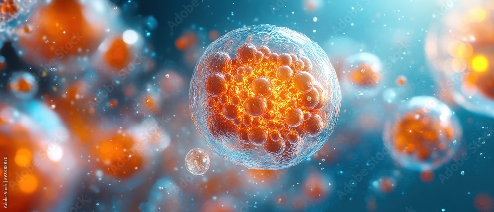 Absorption of essential nutrients in cells, flat design illustration ...