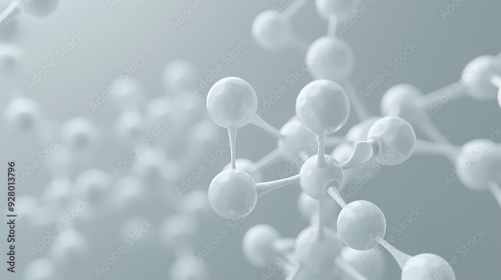 Abstract white molecule structure background Stock Photo | Adobe Stock