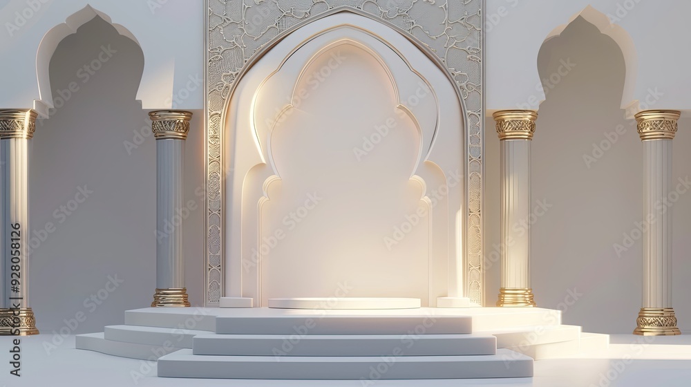 Islamic Architecture with Golden Accents Stock Photo | Adobe Stock
