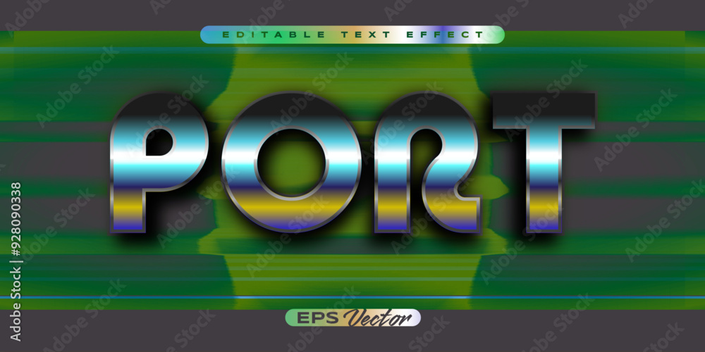 Editable Y2K retro text effect with futuristic 80s classic style port ...