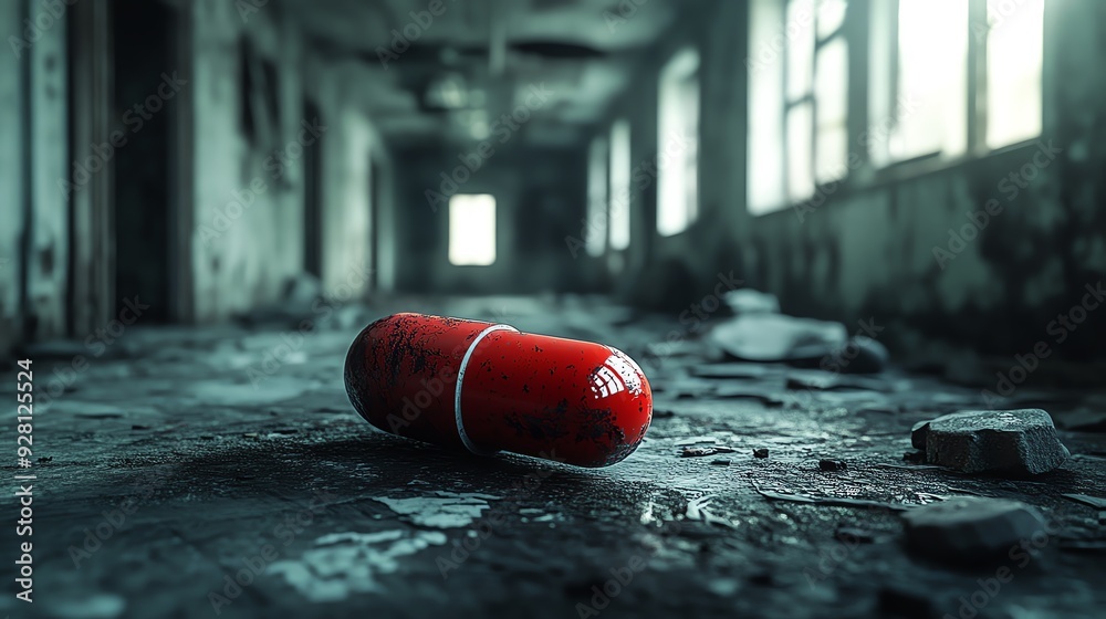 Illustrate a wide-angle scene depicting acute distress with a focus on ...