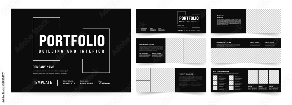 Landscape architecture portfolio template or Portfolio layout design ...