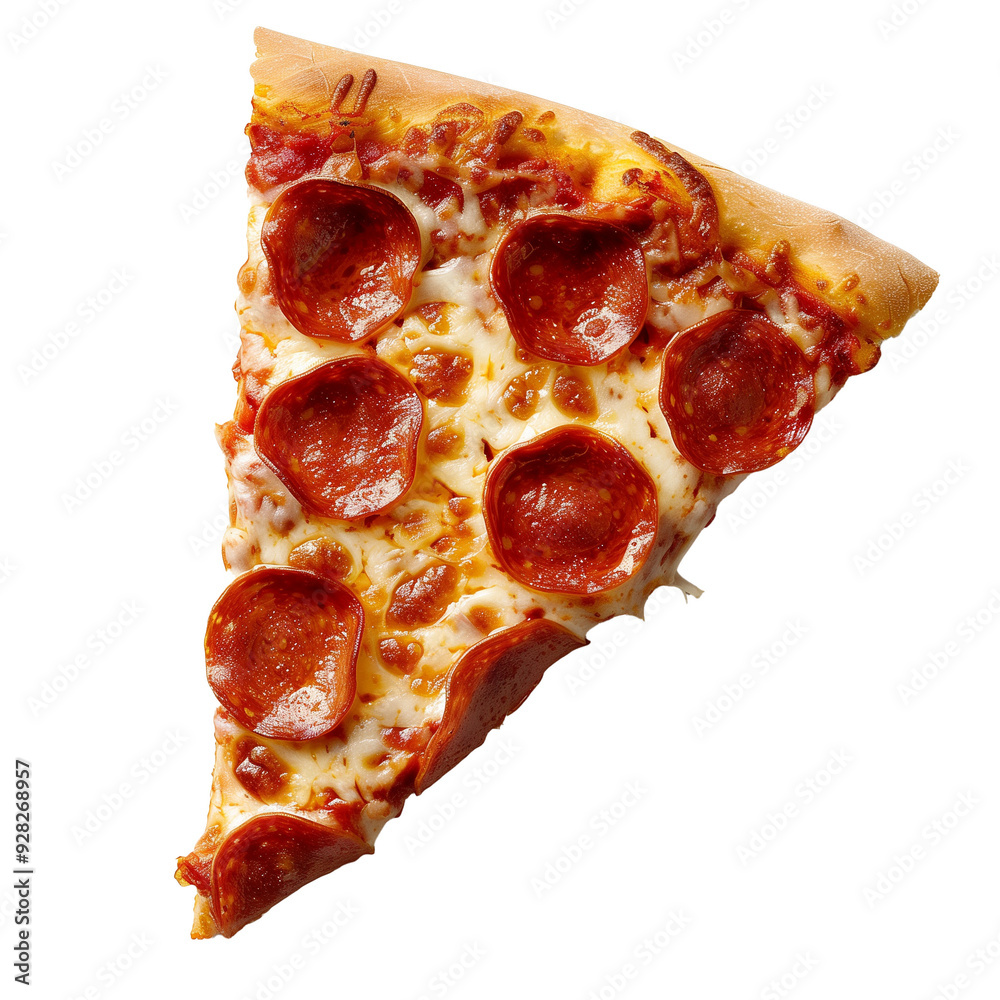 Pepperoni pizza slice, isolated, transparent background, png Stock ...