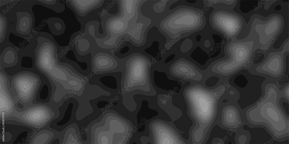 Gray Stylized topographic contour map. Abstract lines or wavy backdrop ...