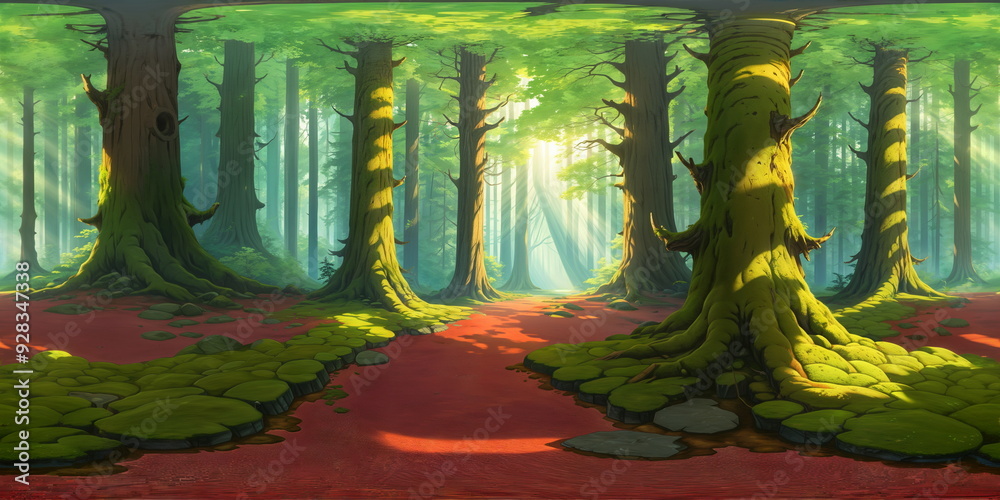 Stock-Illustration „Full 360 degrees seamless spherical panorama HDRI equirectangular projection ...