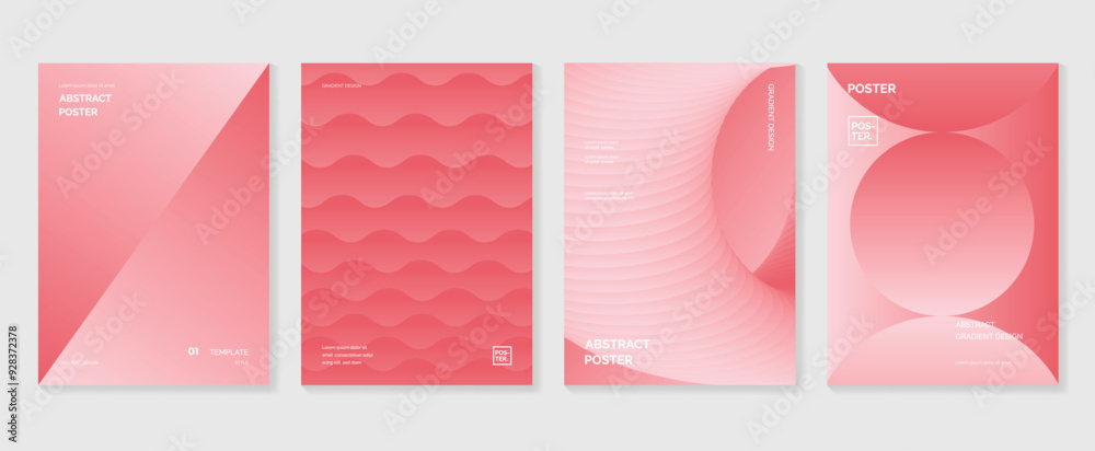 Modern gradient poster background vector set. Minimalist style cover ...