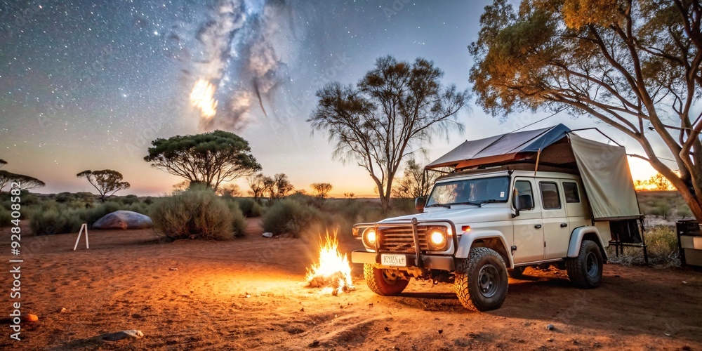 Outback Adventure: Starry Night Camping. A serene camping scene in the ...