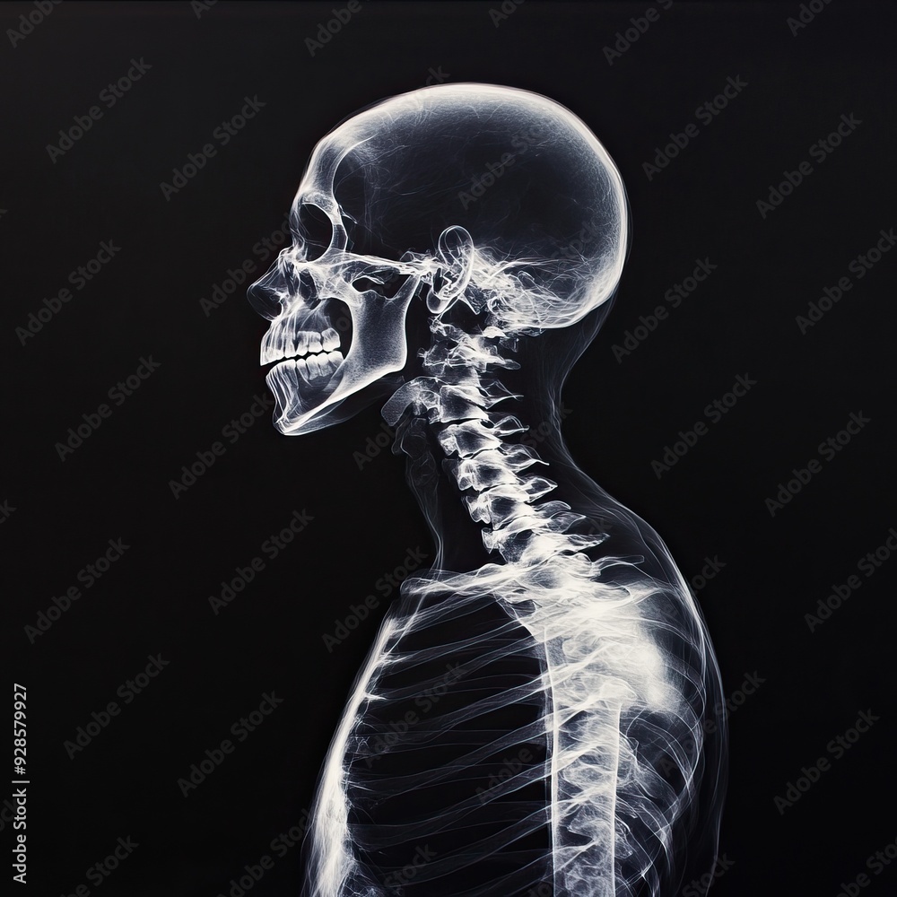 An intricate x-ray image showcasing the human skeleton, highlighting ...